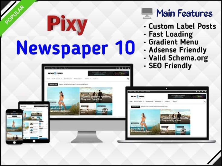 Download: Pixy Newspaper 10 Blogger Template (FREE)